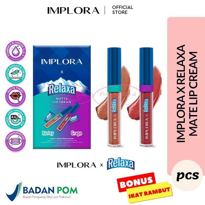 (Limited Edition) IMPLORA X RELAXA MATTE LIPCREAM LIP CREAM BARLEY AND ...