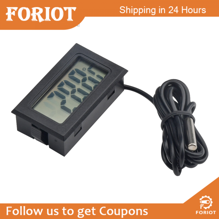 Foriot FY-10 Embedded Digital Display Thermometer with 1M Wire Black ...