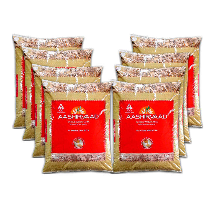 Aashirvaad Whole Wheat Flour 5kg Shudh chakki atta, 0 percent maida,100 ...
