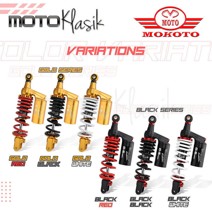 MOKOTO HONDA CLICK V1 / V2 REAR SHOCK GAS ABSORBER W/ BASO 330MM GOLD ...