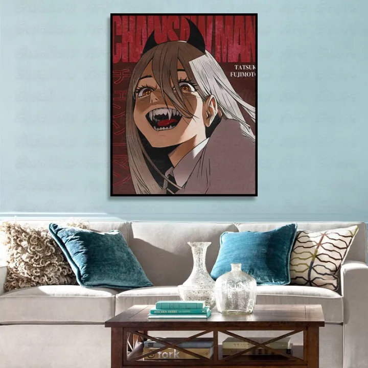 Tatsuki Fujimoto Chainsaw Man Girl อะนิเมะภาพวาดผ้าใบ Decor Wall Art ...