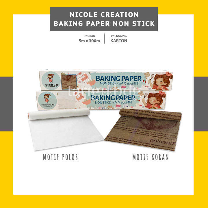 BAKING PAPER NON STICK 5M X 300MM - 1 ROLL KERTAS BAKING PAPER KERTAS ...