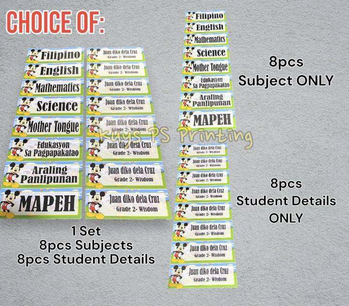 PERSONALIZED SUBJECT / STUDENT DETAILS STICKER LABEL | Lazada PH