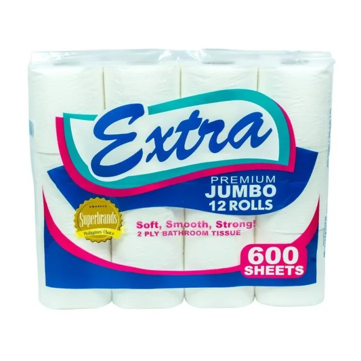 Extra Jumbo Roll Bathroom Tissue 2ply - 600 sheets x 12 rolls | Lazada PH