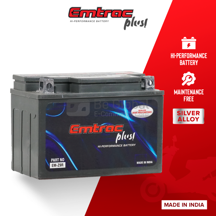 Emtrac Plus! - AGM Maintenance Free 6 Months Warranty EM Z9R VRLA (AGM ...