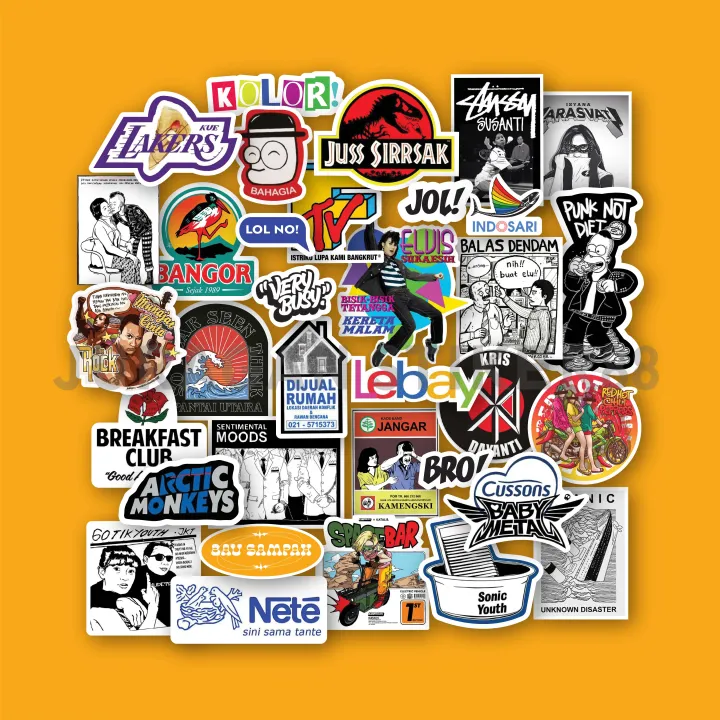 Stiker Aesthetic sticker logo brand stiker VINIL Cuting Stiker Laptop ...