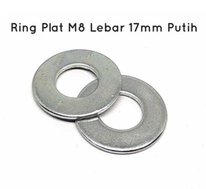 50Pcs Ring Plat M8 Putih 8mm mili baut 12 | Lazada Indonesia