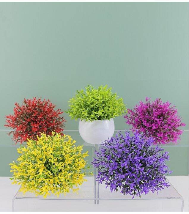 FASTY PT67 Tanaman Hias Artificial Bunga Plastik Miniball Dekorasi Ruangan Aesthetic | Lazada ...
