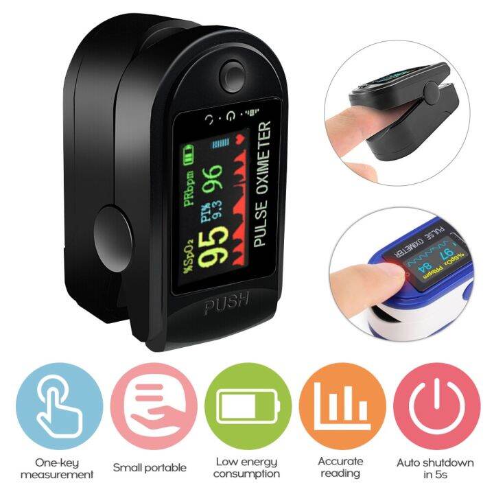 Finger Oximeter Fingertip Pulse Oxymeter Spo2 Monitor Oxygen Meter ...