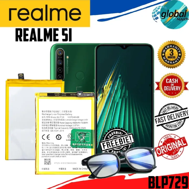 Realme 5i Battery Original Model BLP729 Capacity (5000mAh) with Free ...