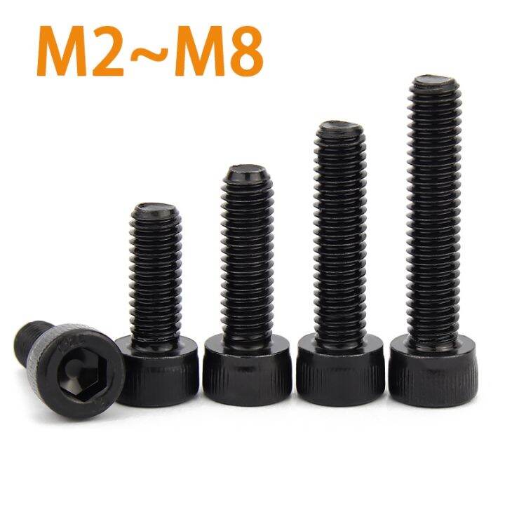 Hex Socket Screws 5 30pcs M2 M2.5 M3 M4 M5 M6 M8 Black Grade 12.9 Steel DIN912 Hexagon Hex ...