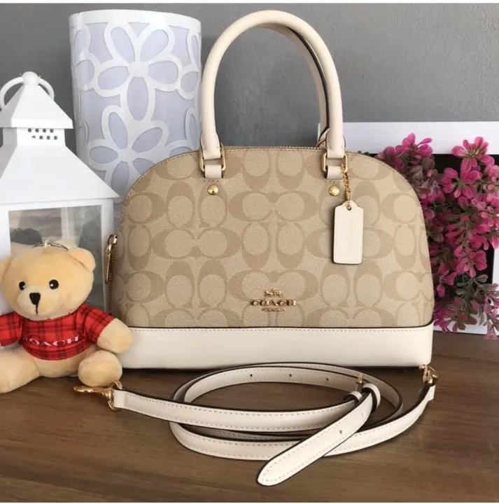 Original Coach Mini Sierra Satchel In Signature Canvas F27583 - Chalk ...