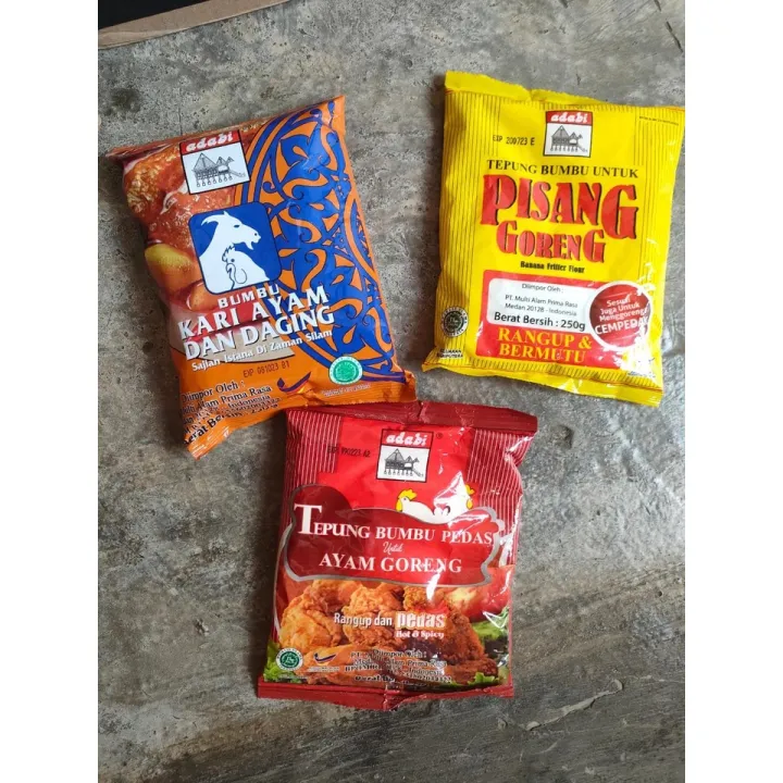 adabi bumbu kari ayam dan daging 250gr tepung bumbu pedas 250 gr tepung ...