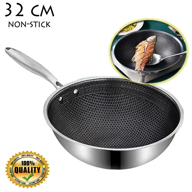 32CM PAN- Good Quality 32cm Non-stick Multi-purpose Stainless Fry Pan | Lazada PH