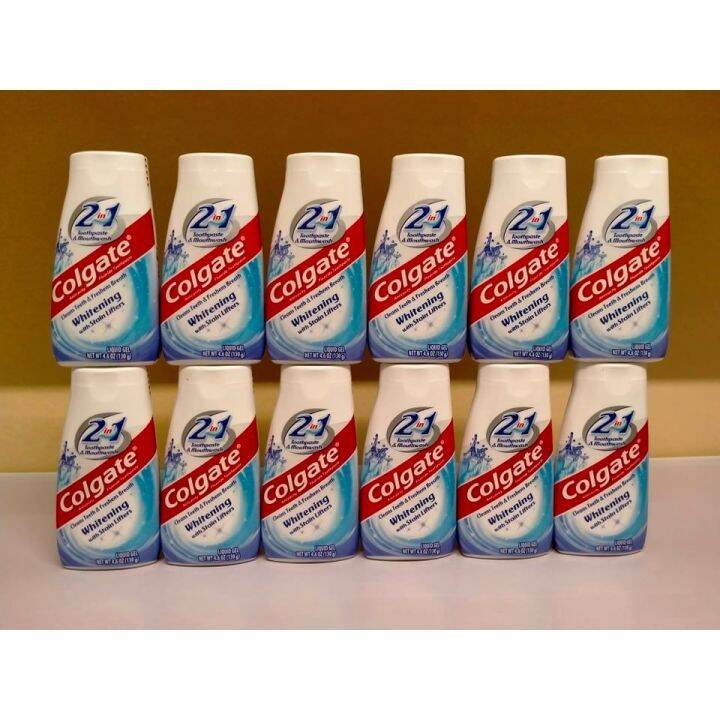 Colgate 2-in-1 Whitening Toothpaste Gel and Mouthwash - 4.6 OZ (130g ...
