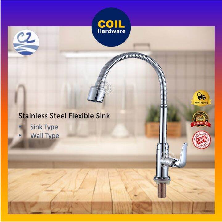 CZ Kitchen Faucet (Wall-Type) Flexible Hose Sink Tap (CZ85-7311 ...