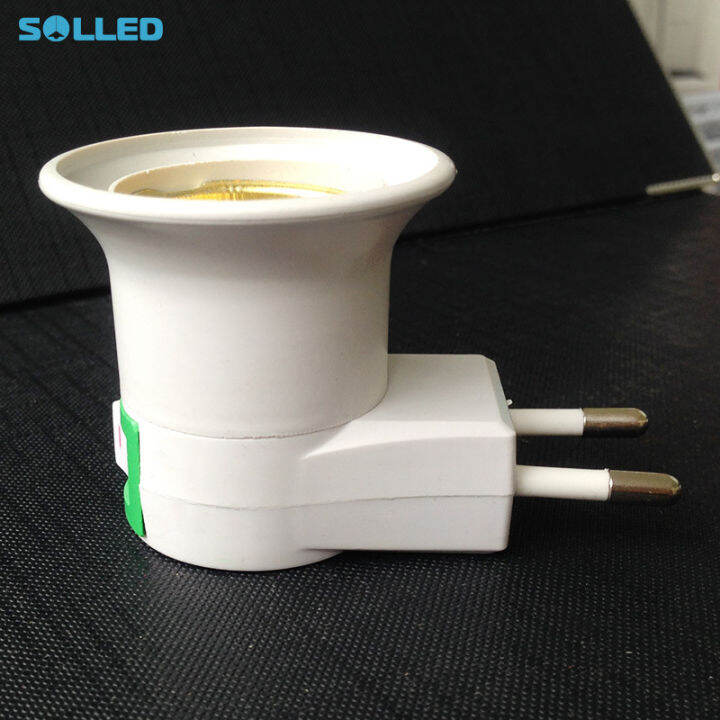 SOLLED ปลั๊ก EU E27ที่ชอตแมลงหลอดไฟ LED อะแดปเตอร์ที่วางซ็อกเก็ตพร้อม ...