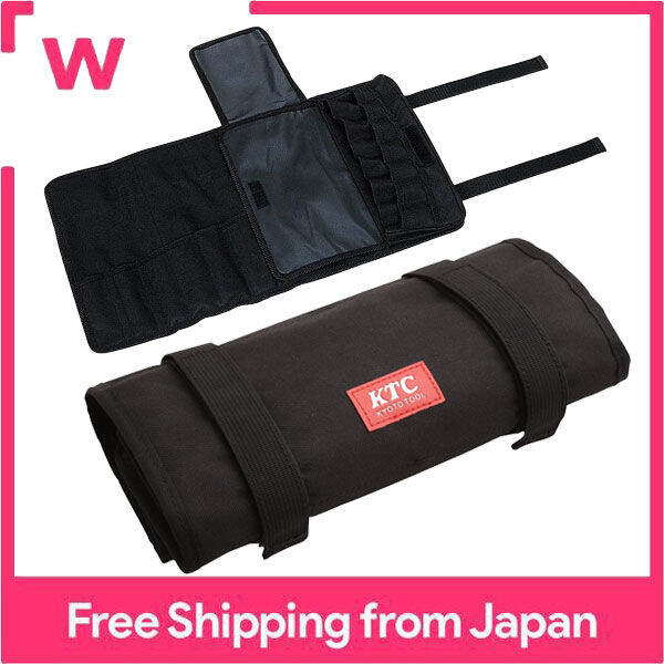 KTC Black Tool Bag Roll Up MCKB-B Nylon Case, Socket and Wrench Storage ...