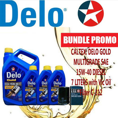Caltex: Delo Gold Multigrade 15W-40 Diesel 7 Liters with Vic Oil Filter ...
