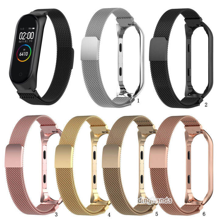สเตนเลสของมิลานสายคล้องคอสำหรับวง Xiaomi Mi 3 4 Miband 3 4 | Lazada.co.th