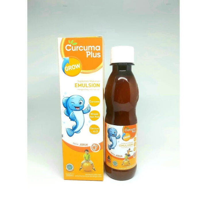 Curcuma plus grow Emulsion syrup Rasa Jeruk Dan Strawberry Ukuran 200ml ...