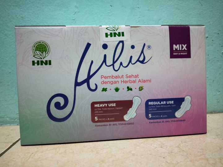 Hibis Mix Pembalut HNI Regular dan Heavy berbahan kapas Mengobati haid isi 5 Pack Heavy(20pieces ...
