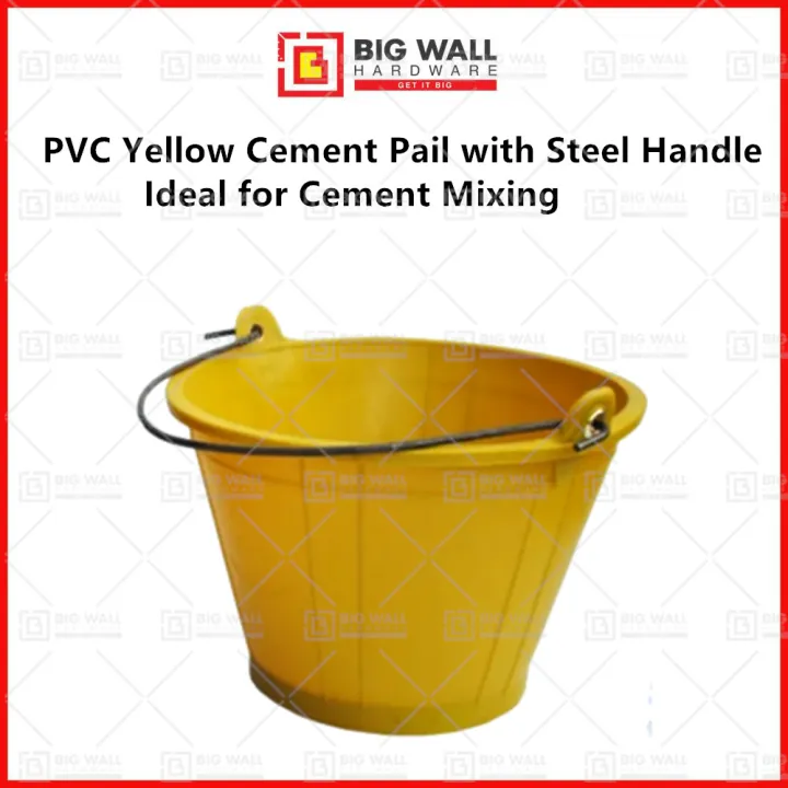 Durable PVC Yellow Cement Pail with Steel Handle Baldi Simen Kuning ...