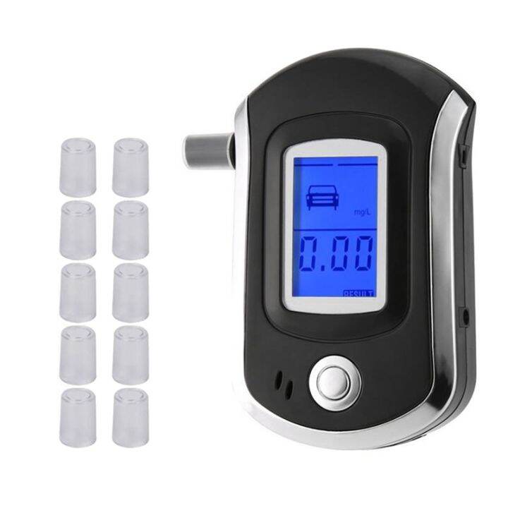 AT6000 Alcohol Tester with 10 Mouthpieces Professional Digital Breath ...