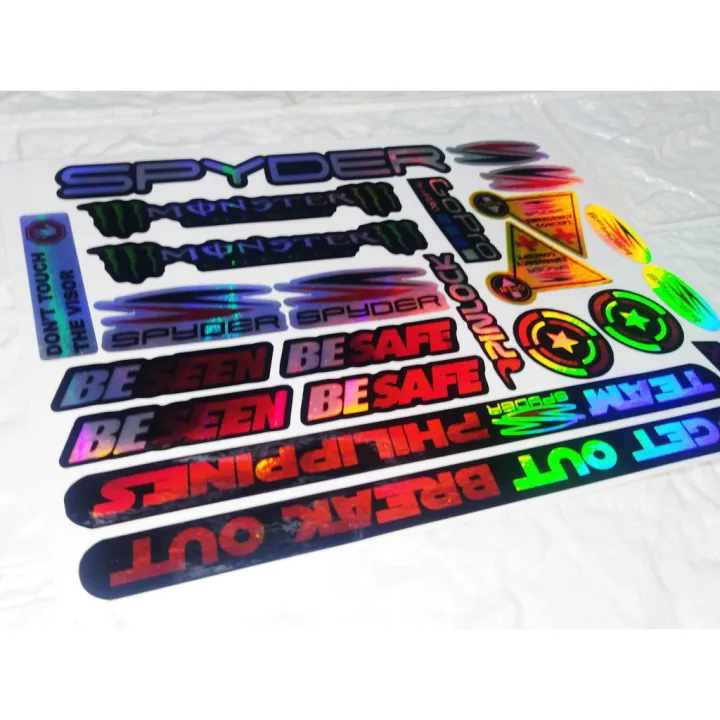 【HOLOGRAM】SPYDER HELMET VISOR STICKERS (SPYDER ver1) (Premium Glossy ...