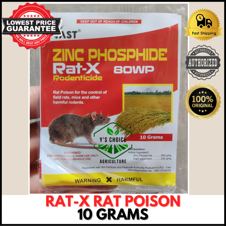 RAT-X (ZINC PHOSPHIDE) - RAT POISON / RAT KILLER - RODENTICIDE - 1 X 10 ...