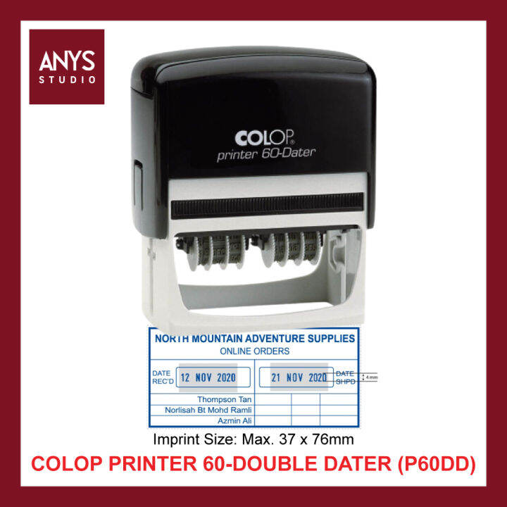 [Custom Made] COLOP (P60DD) Printer 60 Double Dater Self Inking Stamp | Lazada