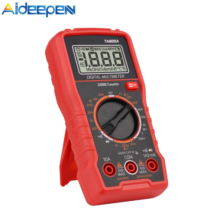Aideepen TA800A 600V มัลติมิเตอร์แบบดิจิตอลพร้อม DC AC โวลต์มิเตอร์และโอห์มโวลต์แอมป์เครื่อง ...