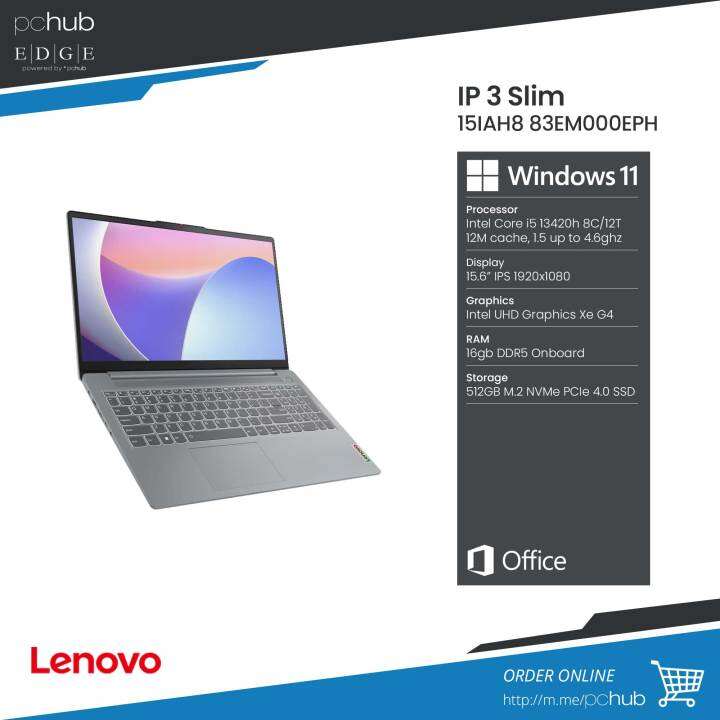 Lenovo IP3 Slim 15IAH8 83EM000EPH grey, i5 13420H, 16gb d5, 512gb ssd ...