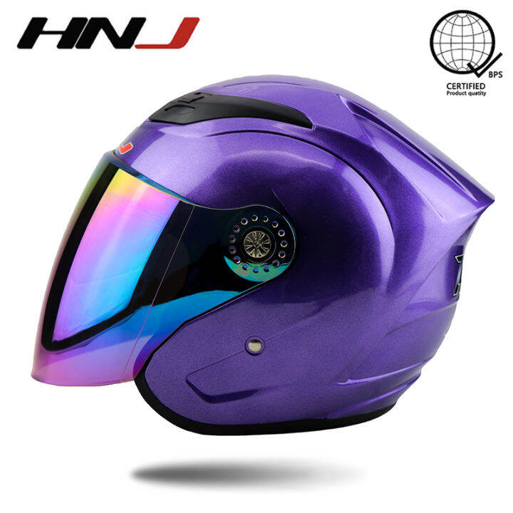 HNJ A4-003 Motorcycle Helmets Women Half Face Helmet Tinted Visor with ...