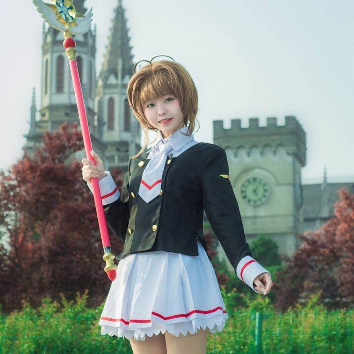 【Ready stock】Magic card girl Sakura cos clothing jk uniform Variety Sakura Avenue Temple Zhishi ...