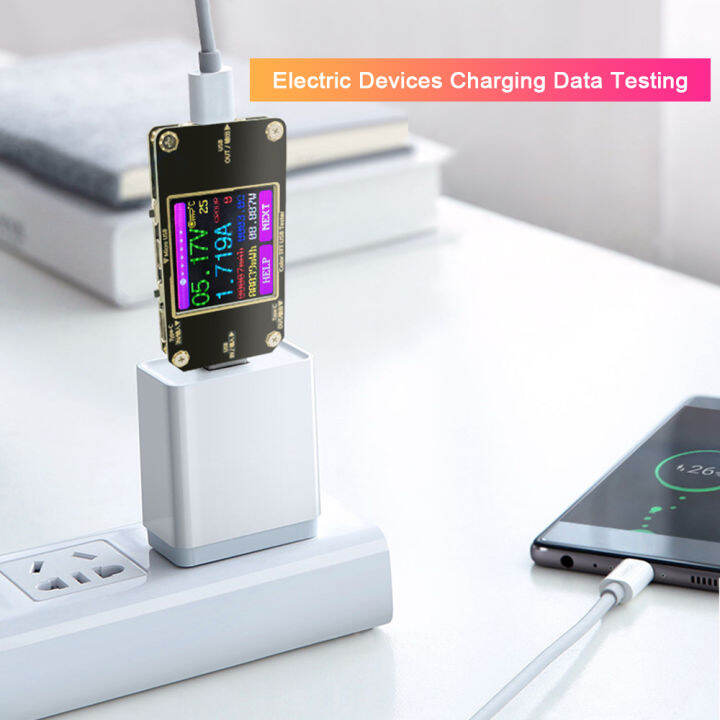 ประเภท C ที่ทดสอบ USB พร้อม TFT หน้าจอสี LCD USB แอมมิเตอร์วัดกระแส ...