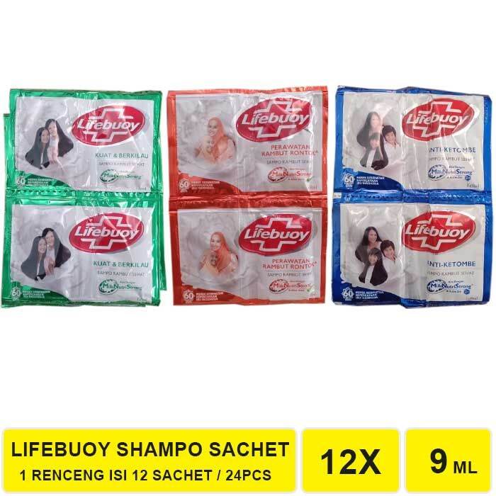 Shampoo LIFEBUOY Hijau Storng And Shiny 1 Renceng 2x12 Sachet [1 ...