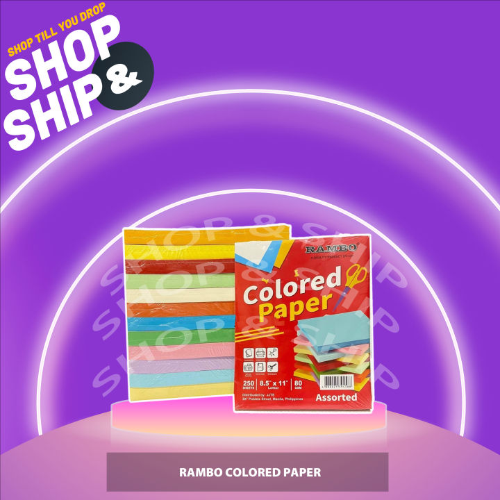 [SHOP 'N SHIP] Rambo Colored paper 250 sheets 80 gsm letter size ...