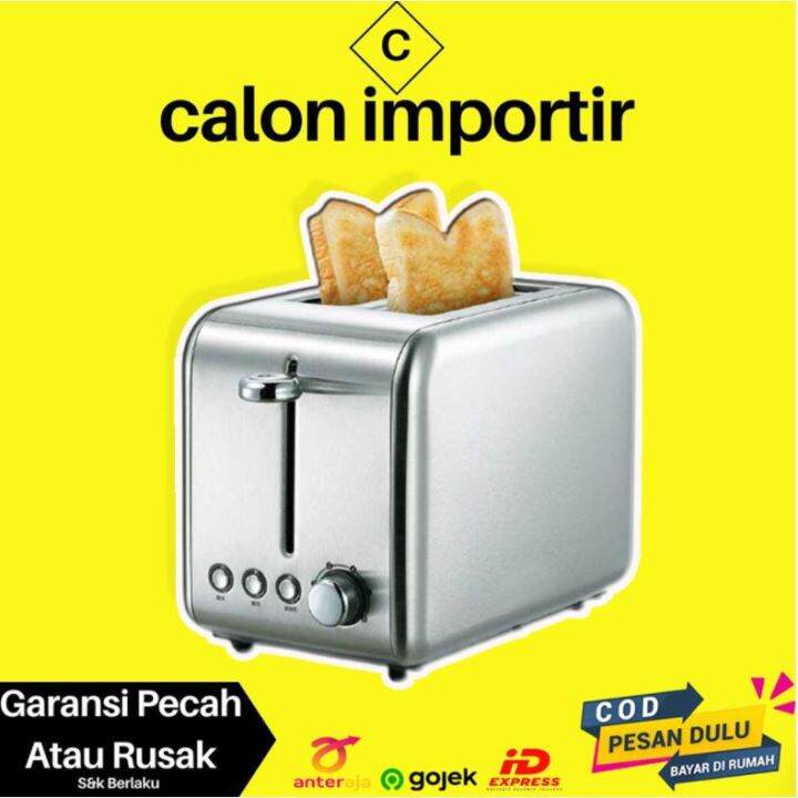 Toaster Alat Pemanggang Roti Tawar Sandwich Bakar Listrik Bread Panas 2 ...