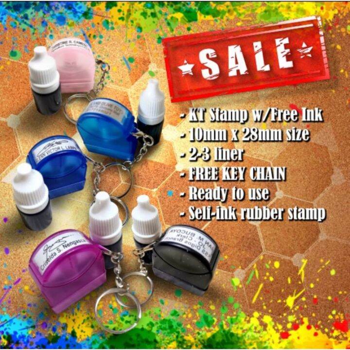 FREE INK!!! 10x28mm self ink stamp name/position/sign/cp personalized ...