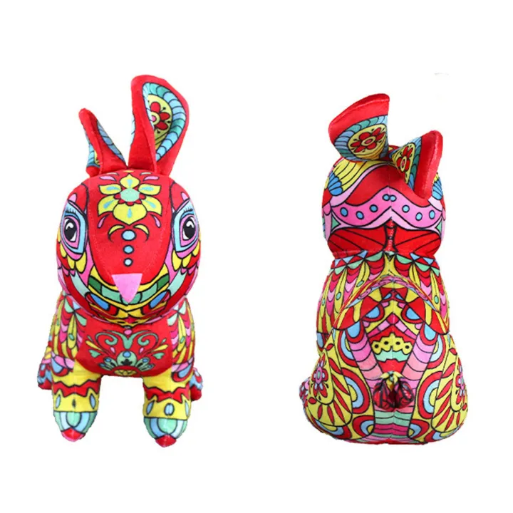 Rabbit Plush Cute Chinese New Year Mascot Rabbit Plush Animals Bedroom ...