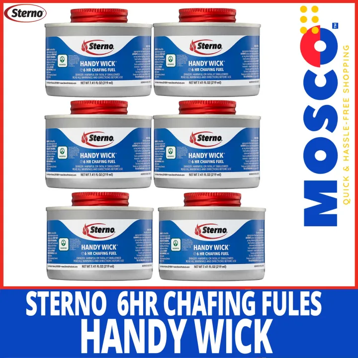 Sterno Handy Wick 6 Hour Chafing Fuel(219ml x 6pack), 7.41 oz, 12 ct ...