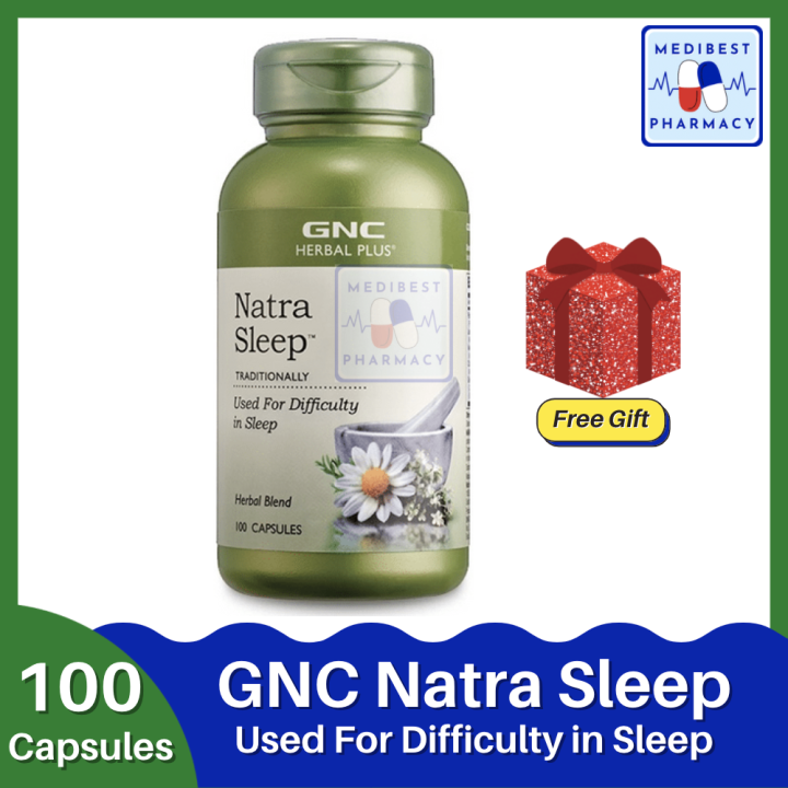 GNC Herbal Plus Natra Sleep (100 Capsules) [With Free Gift] | Lazada