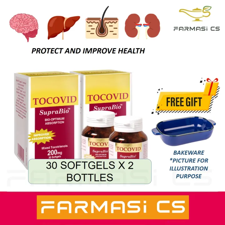 Hovid Tocovid Suprabio 200mg 30 softgels x 2 Bottles (TWIN) FREE ...