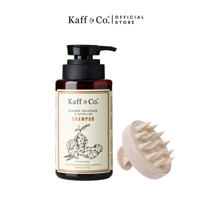 Kaff & Co. Special Set แชมพูสารสกัดเหง้าขิง 300 ml & แปรงนวดศีรษะ (สี ...