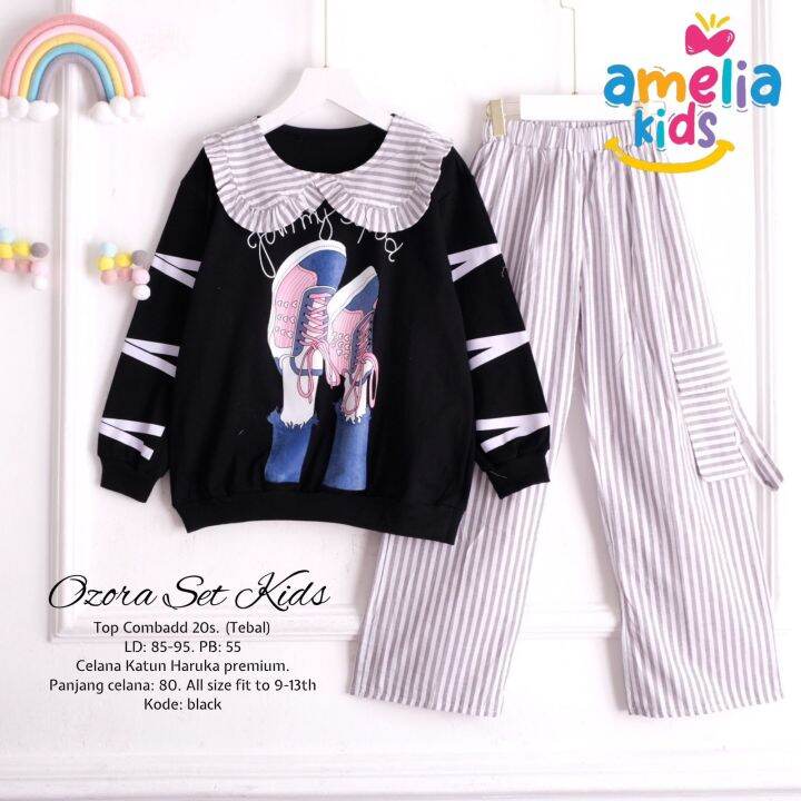 ((SETCEL KULOT KARGO ANAK MOTIF)) OZORA SET KIDS BY AMELIA// ONE SET ...