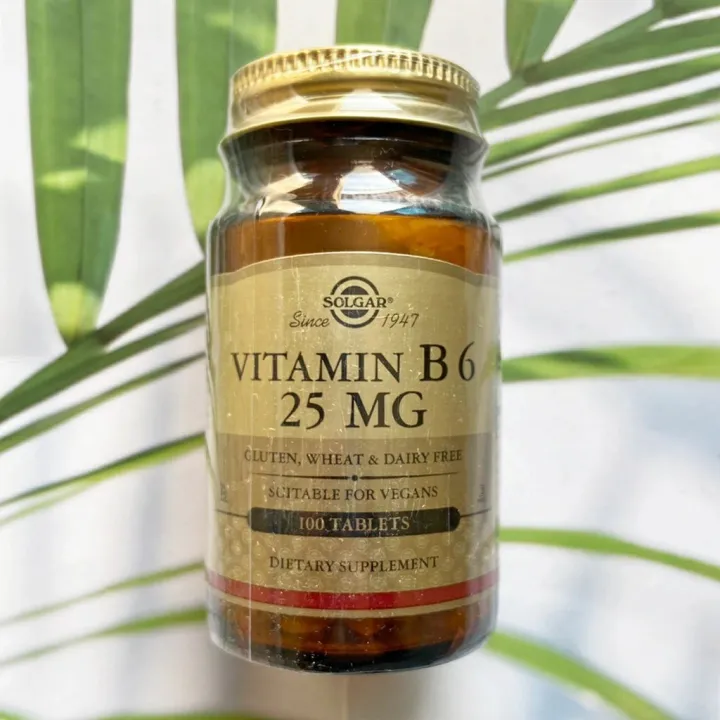 วิตามินบี 6 Vitamin B6, 25 mg 100 Tablets (Solgar®) วิตามินบีหก บี6 B-6 B 6 | Lazada.co.th