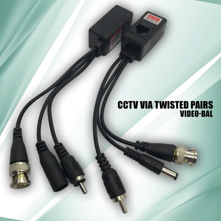 1PAIR CCTV BNC to RJ45 Passive Video Power + Audio Balun Transceiver for CCTV Camera | Lazada PH