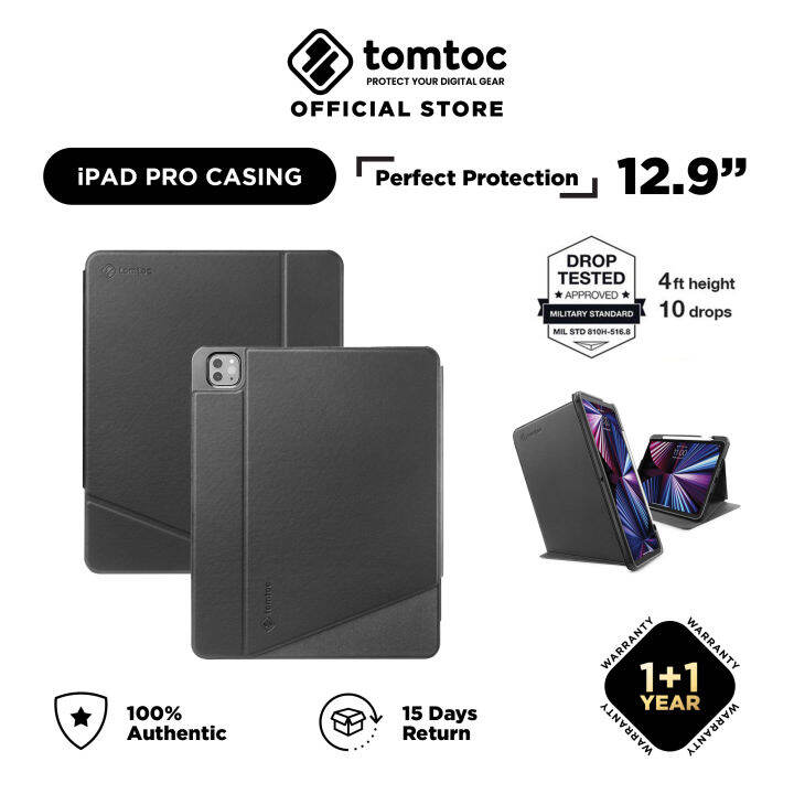 tomtoc Trifold Vertical iPad Case for iPad Pro 12.9 inch 2021 and 2020 ...