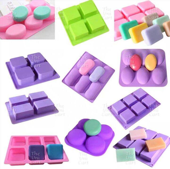 1-pc Bar Soap Silicone Molder Chocolate Molder Rectangle Square Oval ...